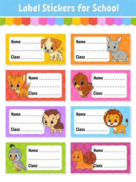 Premium Vector Name And Class Back To School Labels Set Stickers For