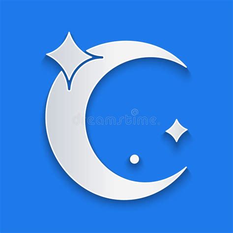 Icono De La Luna Cortada De Papel E Icono De Las Estrellas Aislado En