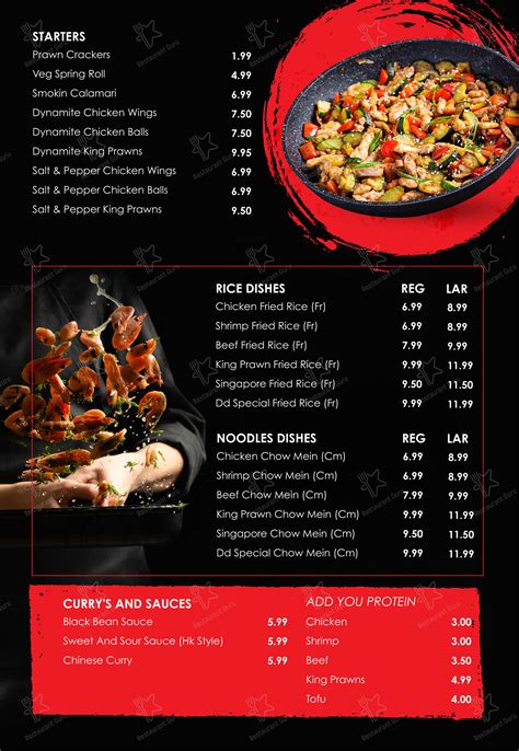Menu At Dragons Den Rainham Restaurant Rainham