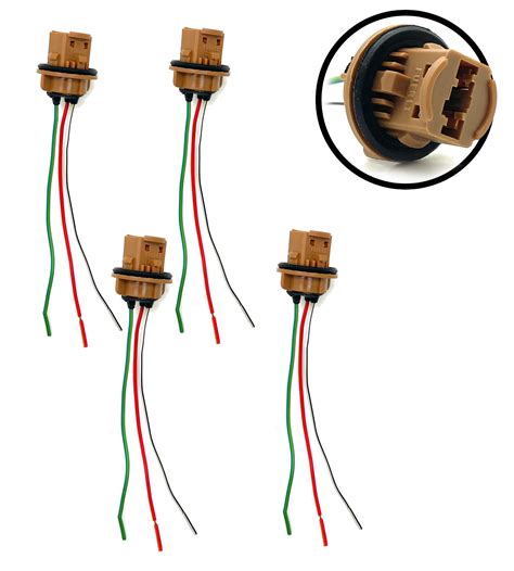 Pre Wired 580 21 4w T20 7443 Bulb Socket Holders Led Repair Stop Tail Drl Car Mod Shop