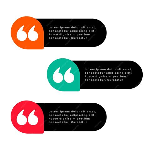 Free Vector Collection Of Three Double Inverted Comma Template For