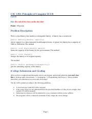Programming Lab Project 1 Pdf CSC 1301 Principles Of Computer SCI II