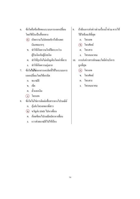 แบบทดสอบ แบบฝึกหัด ข้อสอบพัฒนาทักษะการคิดวิเคราะห์ กลุ่มสาระการเรียนรู้ การงานอาชีพ และ