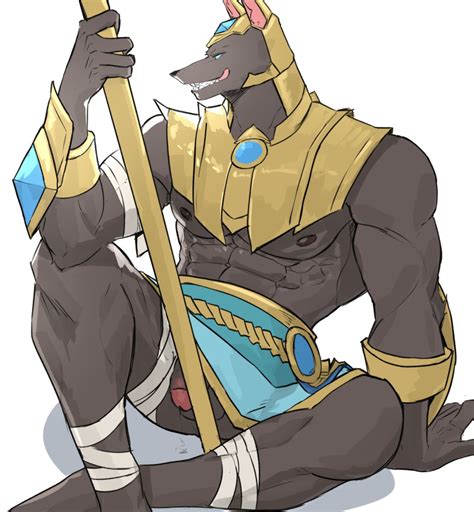 Rule 34 Anthro Anubian Jackal Armor Balls Bandage Bodily Fluids Canid
