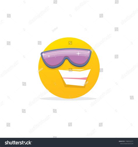 Smiling Face Sunglasses Emoji Isolated On Stock Vector Royalty Free