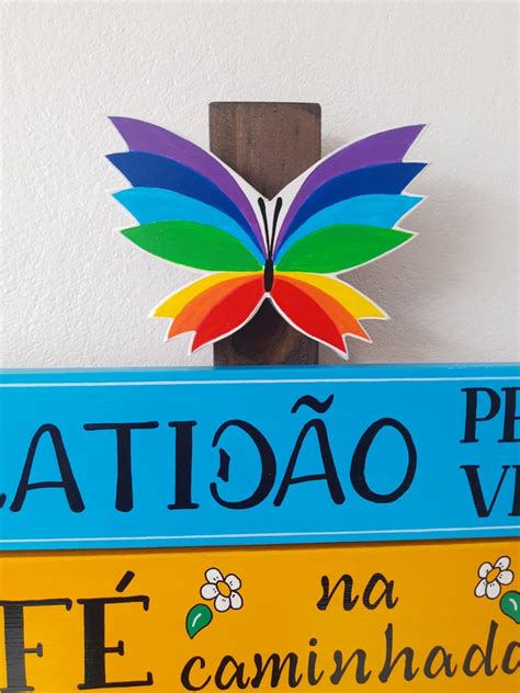 Placa de Jardim Gratidão pela Vida Fé na Caminhada Elo7