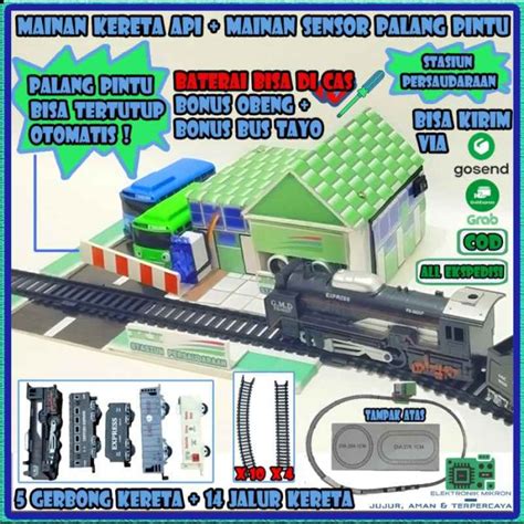 Promo Palang Pintu Kereta Api Sensor Mainan Palang Pintu Otomatiskereta Paket Kereta 1c