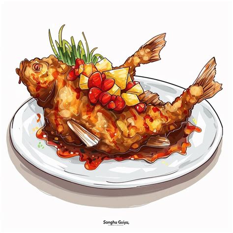 Generate A Realistic Image Of Songshu Guiyu A Chinese Dish The Image