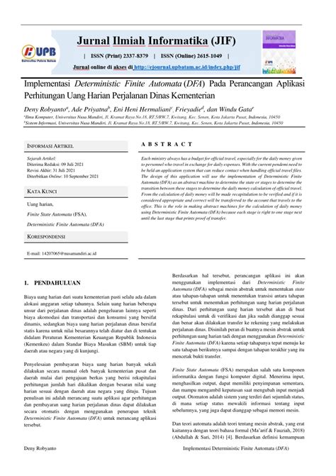 Pdf Implementasi Deterministic Finite Automata Dfa Pada Perancangan