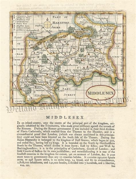 Midle Sex Miniature Speed Of Middlesex C1627 1646 Welland