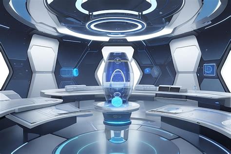 Premium Ai Image Futuristic Quantum Space Law Lab