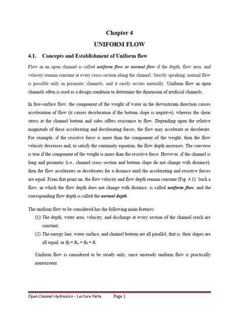Chapter 4 Uniform Flow Pdf