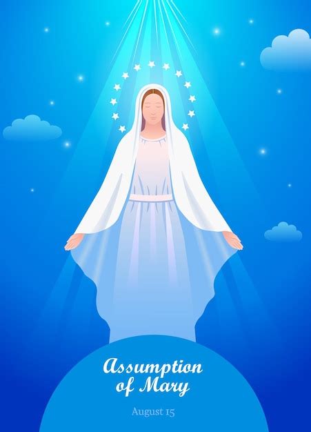 Premium Vector Holy Blessed Virgin Mary Or Mother Of God Assumption Of Maryvector Illustration