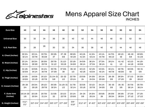 Alpinestars Sizing Chart Fit Guides For Alpinestars Boots Helmets Gear Protection And Apparel