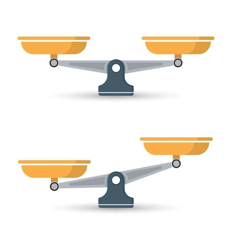 Scale Icons Set In Flat Style Weight Balance Vector Illustration