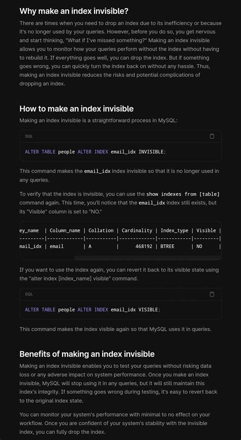 Arun Prakash On Linkedin Benefits Of Invisible Indexes In Mysql 🙂