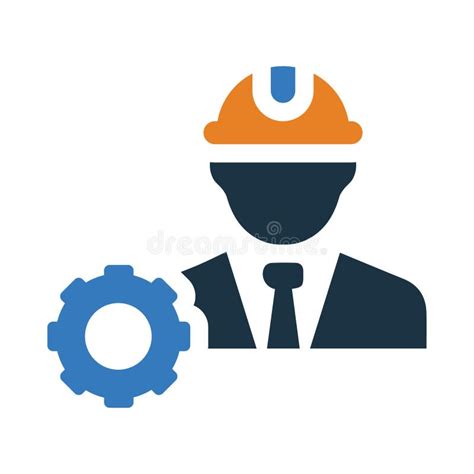 Man Gear People Management Maintenance Worker Icon Stock Vector