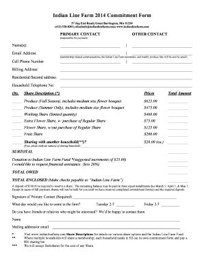 Fillable Online 2014 Commitment Form Fax Email Print PdfFiller