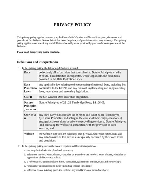 Personal Ination Privacy Statement Infosys Doc Template Pdffiller