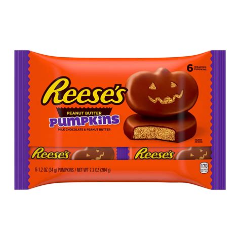 Reeses Milk Chocolate Peanut Butter Pumpkins Halloween Candy Packs 12 Oz 6 Count
