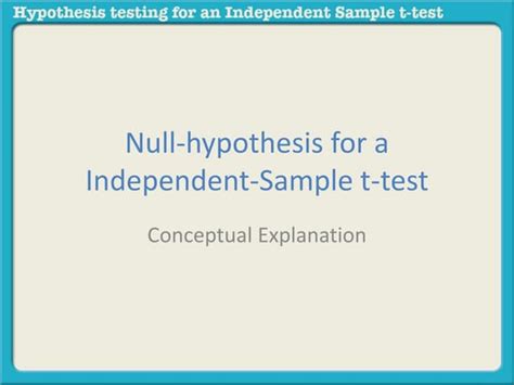 Independent Sample T Test Ppt