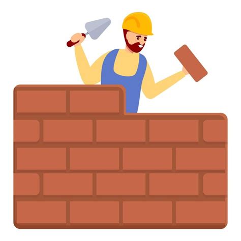 Premium Vector Builder Brick Wall Icon Cartoon Of Builder Brick Wall