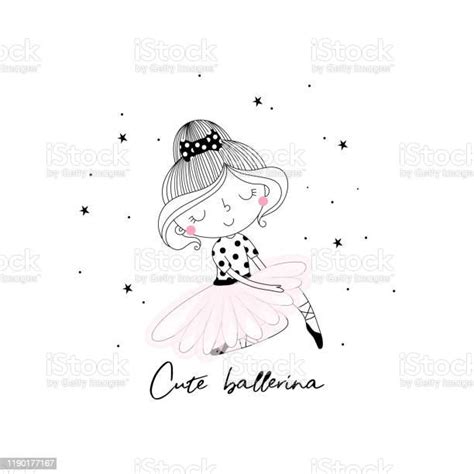 귀여운 손으로 그린 귀여운 작은 발레리나 벡터 일러스트 공주에 대한 스톡 벡터 아트 및 기타 이미지 공주 디자인 딸 Istock