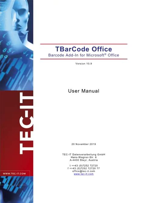 Tbarcode Office Barcode Add In For Microsoft® Office Docslib