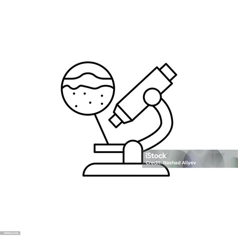 顯微鏡皮膚圖示簡單行皮膚病學圖示的輪廓向量為ui和ux網站或移動應用程式向量圖形及更多皮膚科圖片 皮膚科 化妝品 器材 Istock