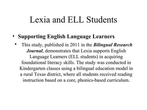 Lexia Reading Power Point Ppt