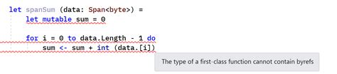 Support Byref Like Parameters To F Local Functions Issue 5270