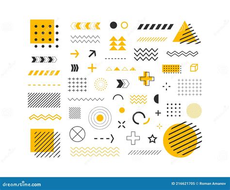 Set Of Geometric Shapes Abstract Design Elements Stock Vector Illustration Of Texture