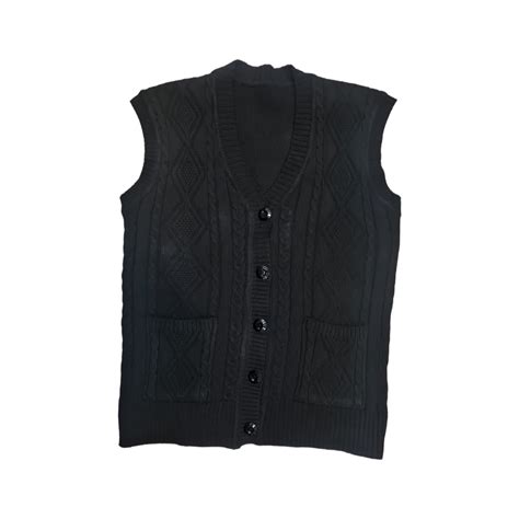 Chaleco Sin Mangas Con Rombos 2230 Negro Demialma