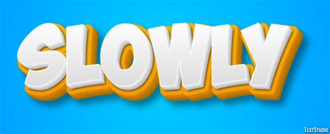 Slowly 3D Amarelo Branco Gerador De Efeitos De Texto