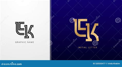 Ek Initials Letters Monogram Logos Designs Symbol Vector Illustration