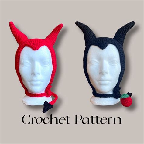 Devil Bonnet Maleficent Bonnet Pdf Crochet Pattern Digital