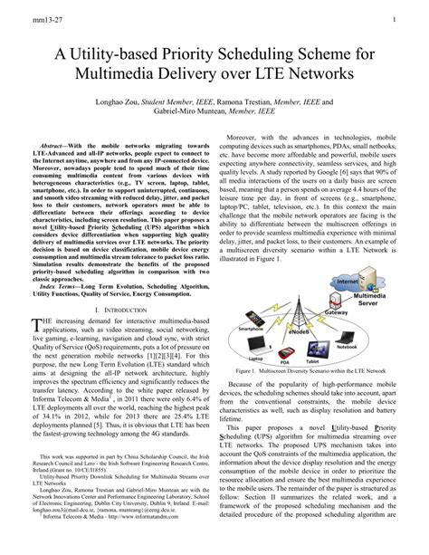 pdf a utility based priority scheduling scheme for multimedia