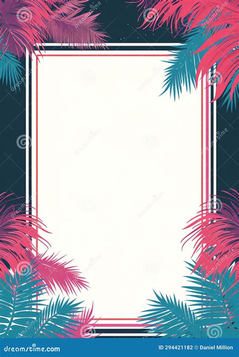 Miami Vice Inspired Frame 80s Retro Nostalgic Stock Illustration