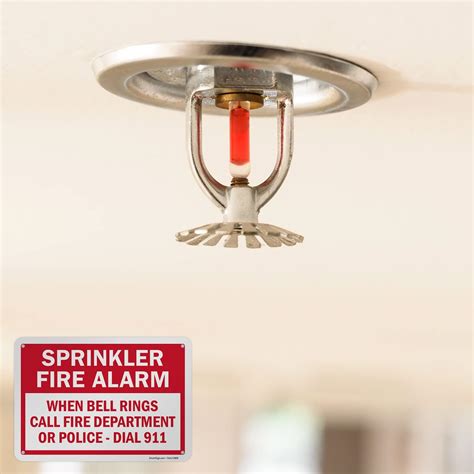 Smartsign Letrero De Alarma Contra Incendios Con Aspersor When Bell