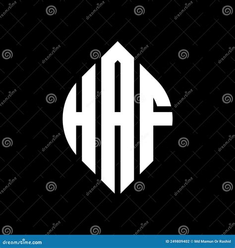 Haf Circle Letter Logo Design With Circle And Ellipse Shape Haf