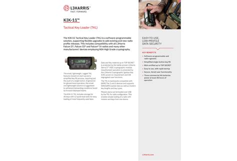 Kik 11 Tactical Key Loader Datasheet L3harris® Fast Forward