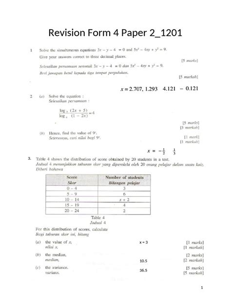 Revision Form 4 Paper 2 1201 Pdf