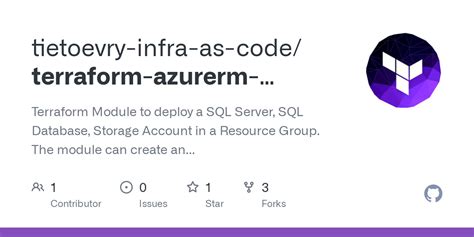GitHub Tietoevry Infra As Code Terraform Azurerm Mssql Db Terraform Module To Deploy A SQL