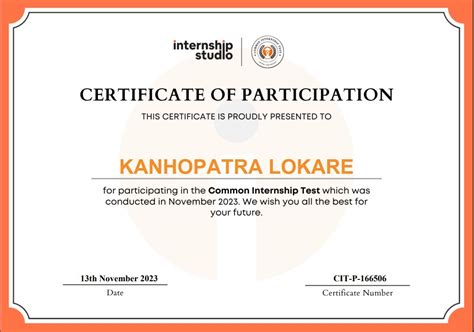 Kanhopatra Lokare On Linkedin Certificate Participation Internship