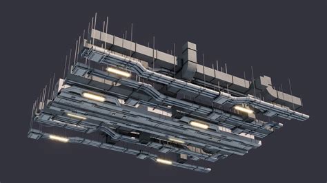 D Model Sci Fi Architecture Panels Kit Vol VR AR Low Poly CGTrader