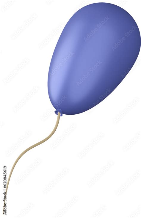 3d Object Blue Inflatable Balloon In The Shape Of An Ellipsoid On A