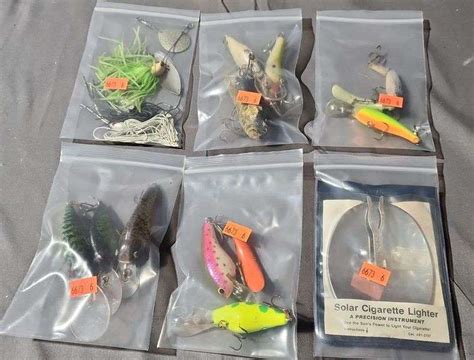 Solar Cigarette Lighter 18 Fishing Lures 3” Metzger Property