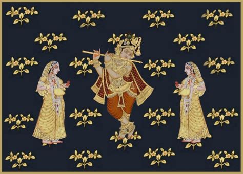 Pichwai Painting Of Lord Krishna With Gopis Wall Decor Etsy