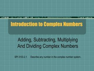 Intro To Complex Numbers Pptx