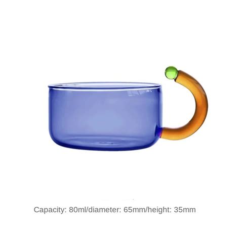 Contrasting Color Glass Teapot And Cups Etsy